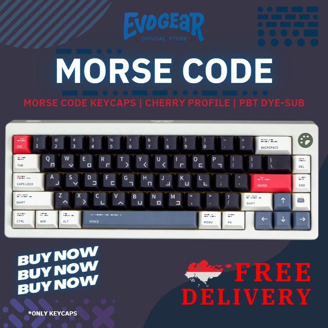 {SG LOCAL STOCK} Morse Code Keycaps | Japanese Keycaps | Cherry Profile ...