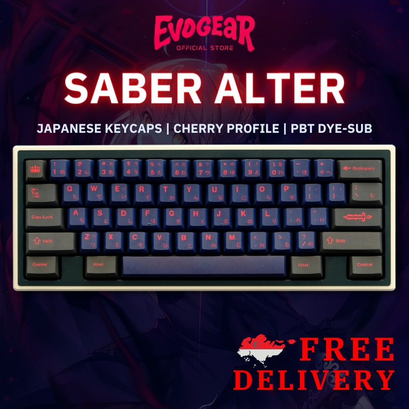 {IN STOCK} Saber Alter Keycaps | Japanese Keycaps | Cherry Profile ...
