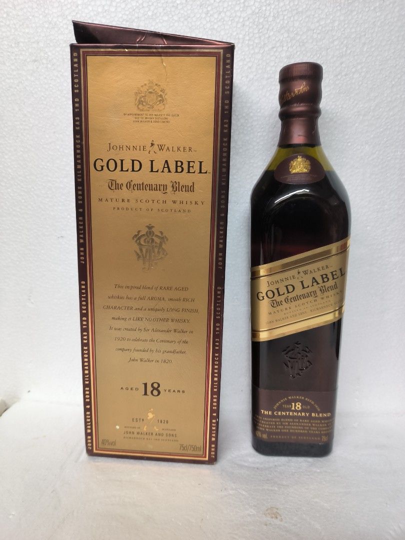 Johnnie Walker Gold Label 18 Years Whisky 750ml, 嘢食 & 嘢飲, 酒精飲料 - Carousell