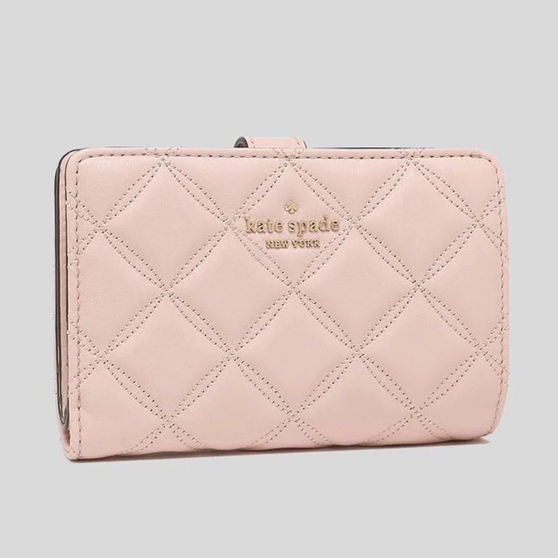 Kate Spade Natalia Medium Compact Bifold Wallet Rose Smoke WLRU6344, Women's Fashion, Bags ...