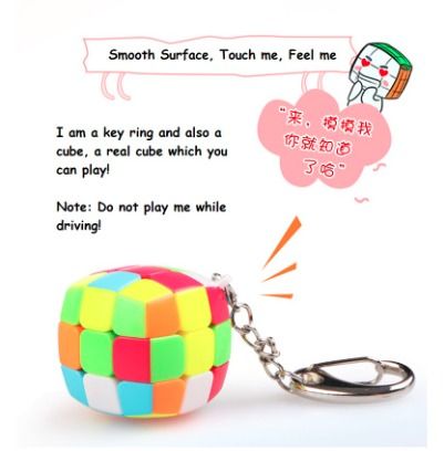 Key Chains with Rubiks Cube Magic Cube 2x2 3x3 Pyramid Key Ring Cube ...