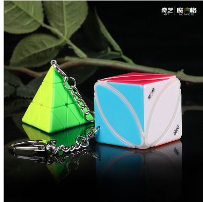 Key Chains with Rubiks Cube Magic Cube 2x2 3x3 Pyramid Key Ring Cube ...