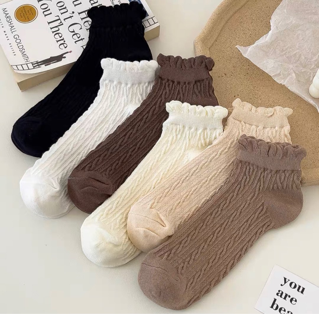 Korean Socks 6 pairs, Women's Fashion, Watches & Accessories, Socks ...