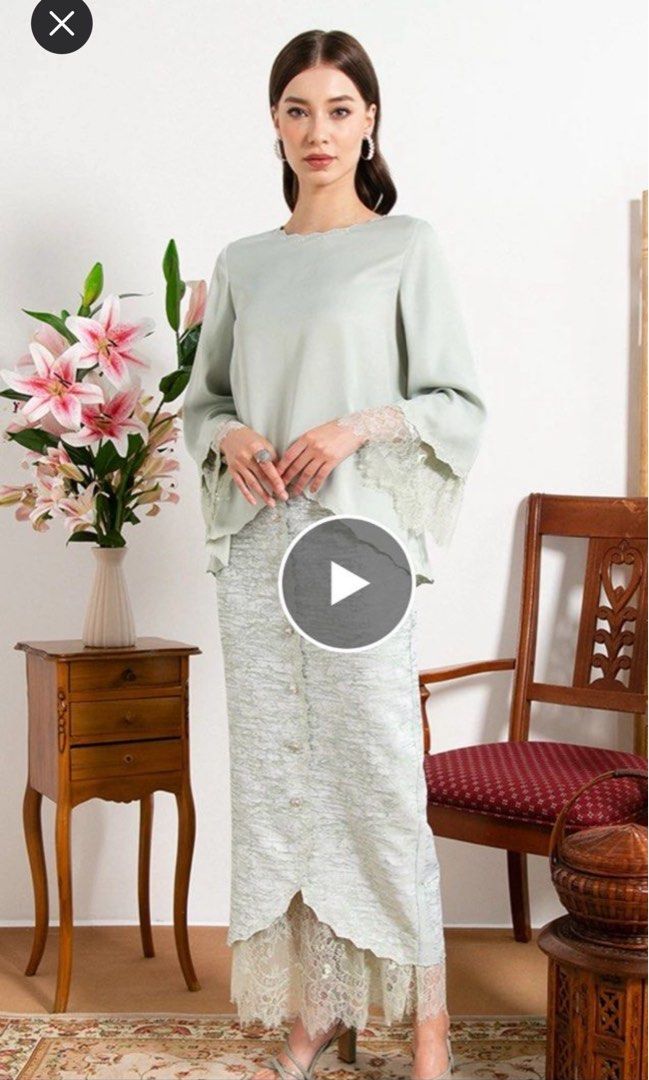Zalia Lace Baju kurung set modern raya 2023, Women's Fashion, Dresses ...