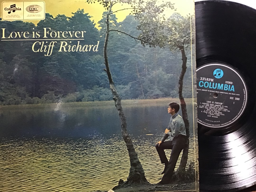 LP Cliff Richard - Love is Forever OOP VINYL RECORD Anubis Piring Hitam ...