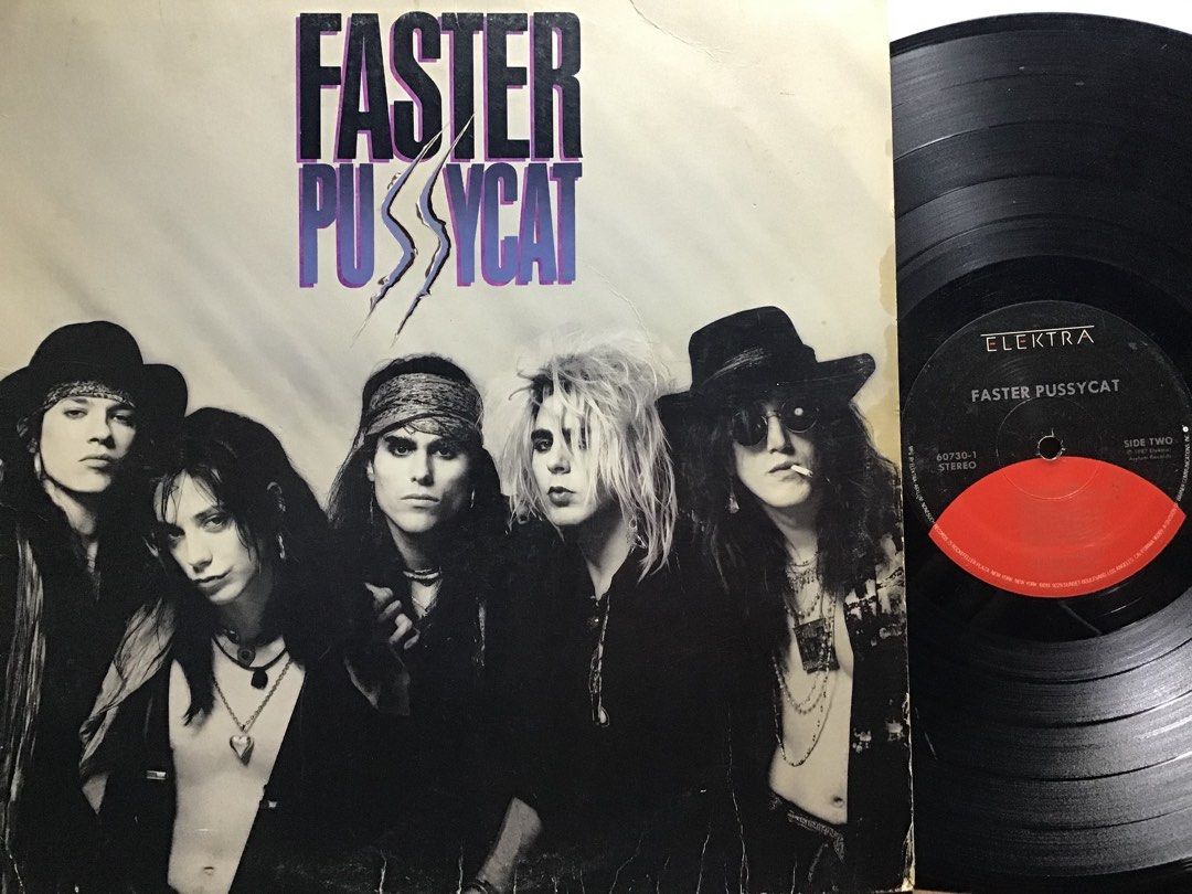 Lp Faster Pussycat Oop 1987 Vinyl Record Anubis Piring Hitam Hard Rock