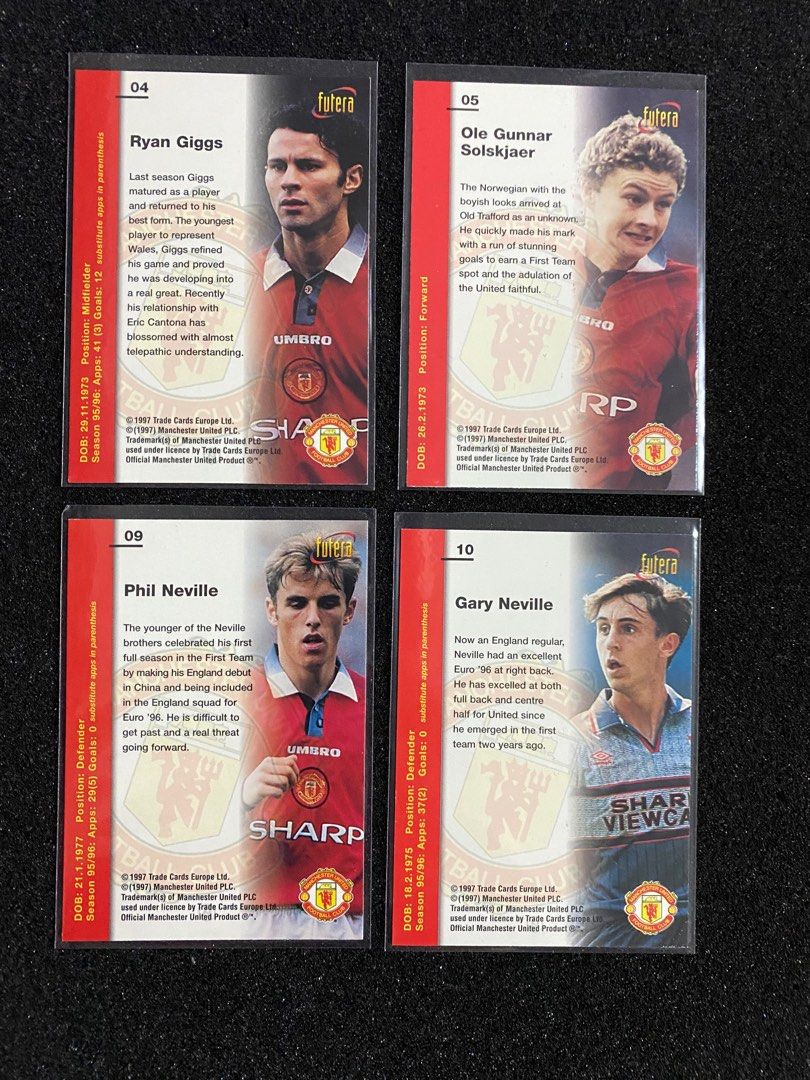 Manchester United Soccer Cards: Ryan Giggs, Ole, Phil Neville, Gary ...