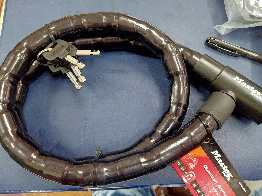 MASTER BIKE LOCK MOTORCYCLE PADLOCK CABLE LOCK LEVEL 14, Furniture ...