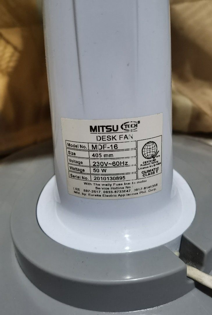 MitsuTech Desk Fan, Furniture & Home Living, Lighting & Fans, Fans on Carousell