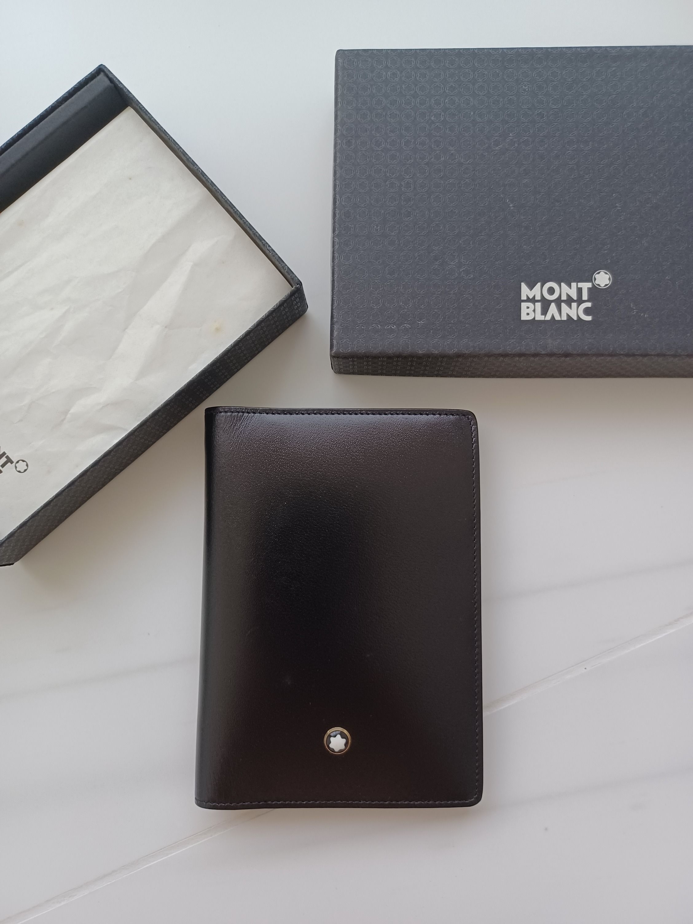 MONT BLANC FULL LEATHER CARDS & PEN HOLDER/BLACK, Luxury, Bags ...
