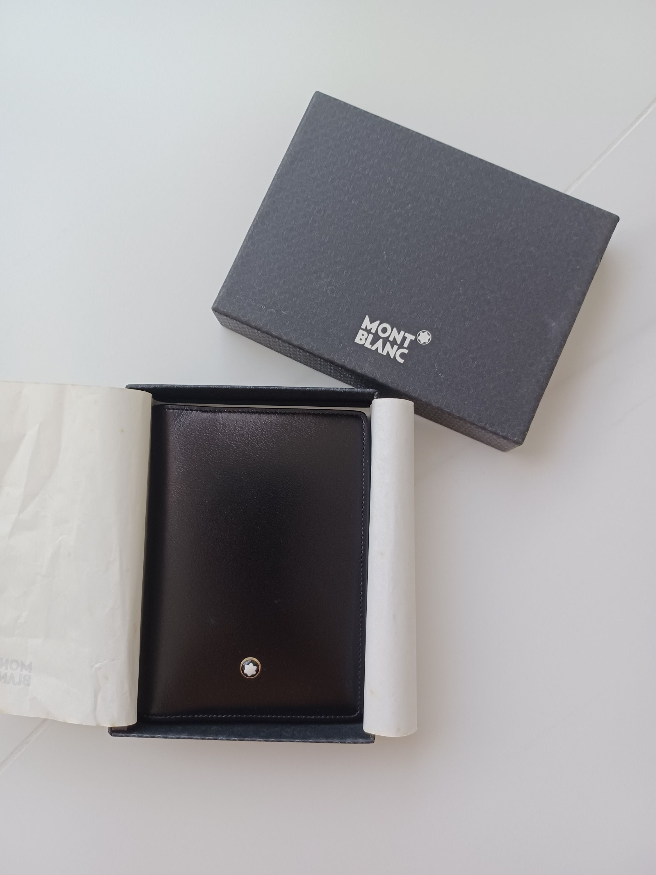 MONT BLANC FULL LEATHER CARDS & PEN HOLDER/BLACK, Luxury, Bags ...