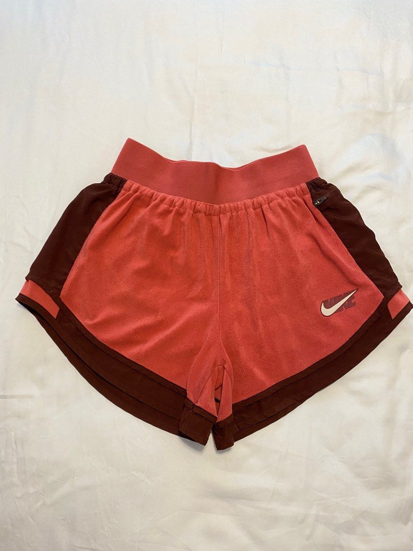 NIKE Maroon waist cinched Running Shorts, Women's Fashion, Activewear ...