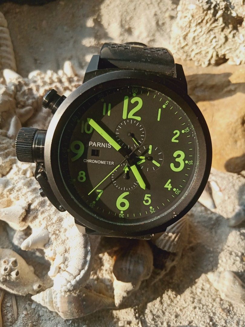 Original Parnis Chronograph Watch, Men's Fashion, Watches & Accessories ...