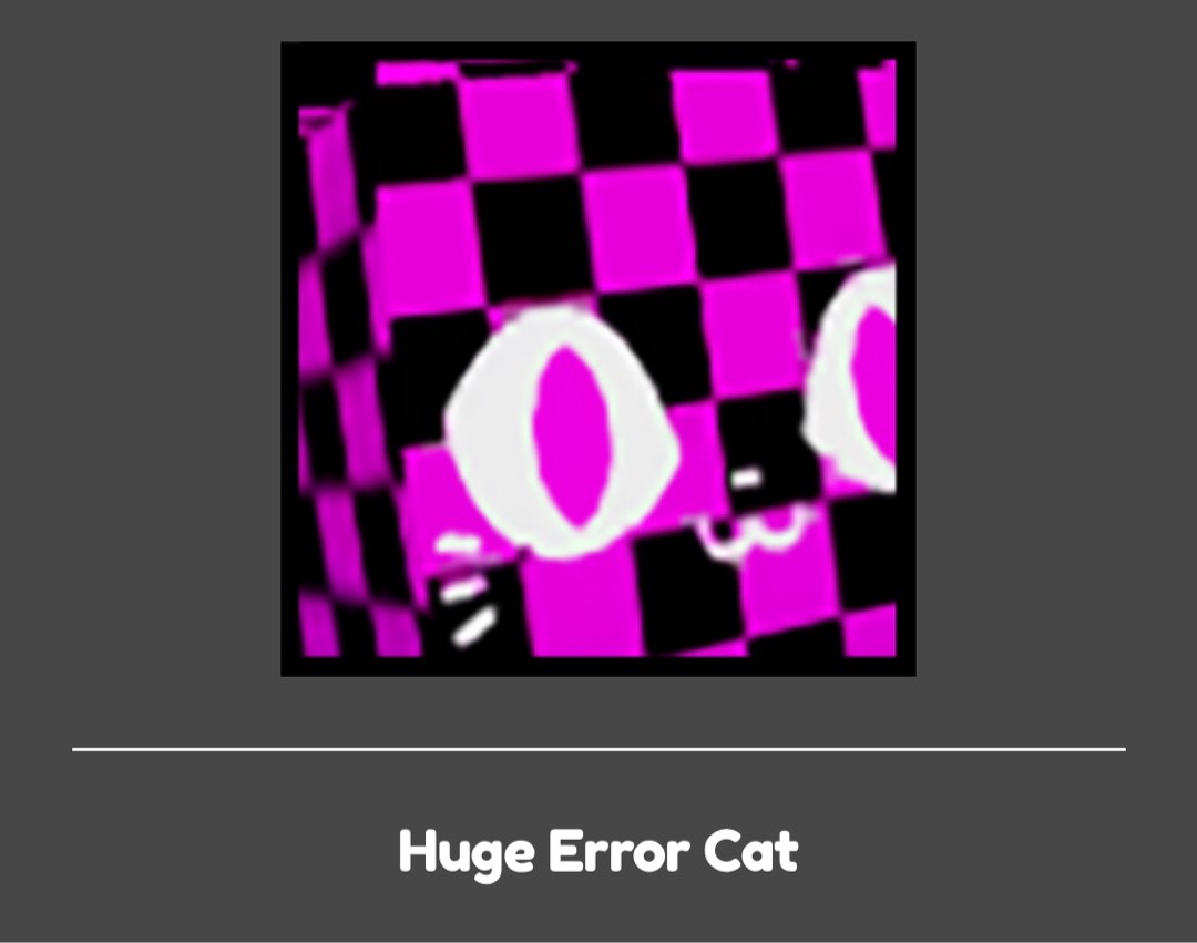 Pet Simulator X Huge Error Cat, Video Gaming, Gaming Accessories, In ...