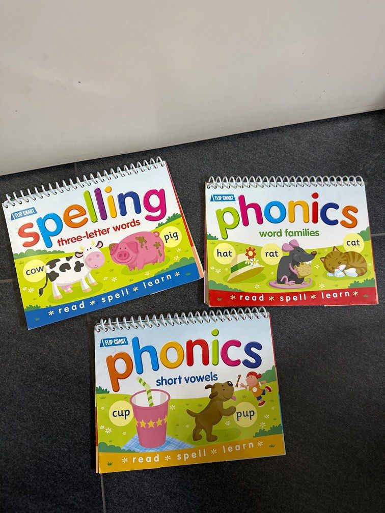 Phonics flip charts, 興趣及遊戲, 書本 & 文具, 小朋友書 - Carousell