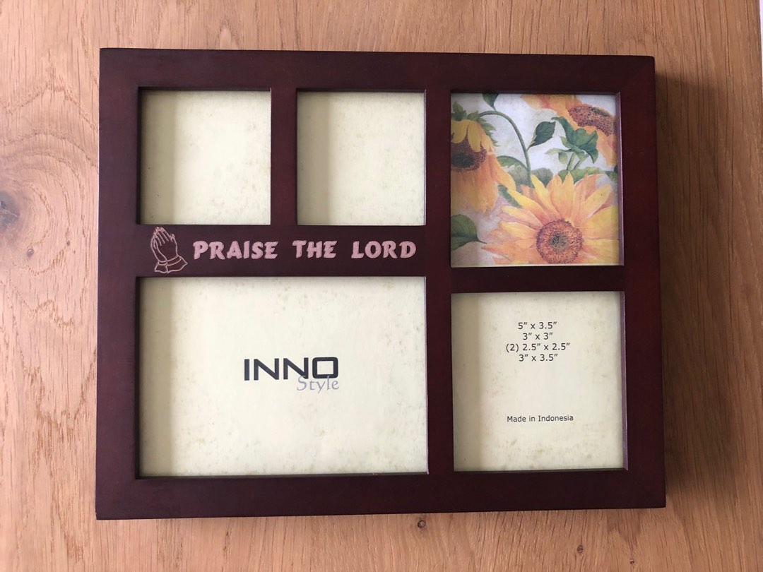 Wooden Photo Frame with “Praise The Lord”, Furniture & Home Living ...