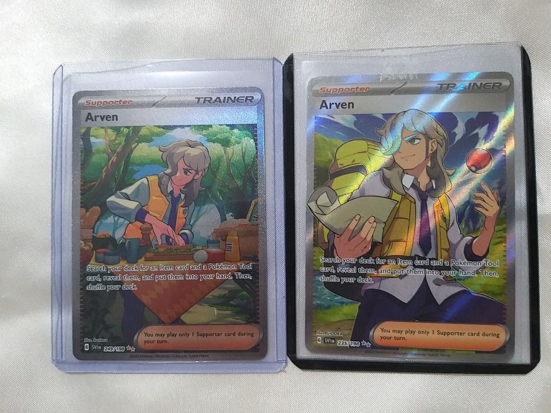 Pokemom Card Scarlet & Violet Base Arven Trainer Full Art Set, Hobbies ...