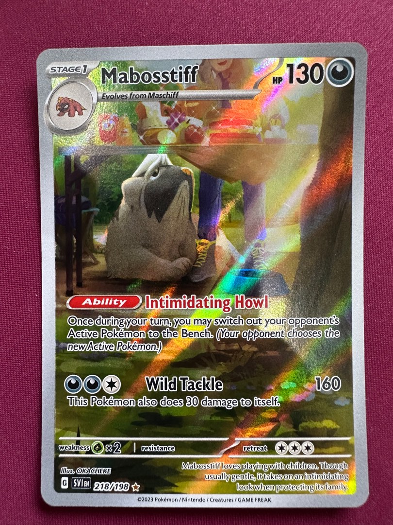 Pokemon card Mabosstiff, Hobbies & Toys, Toys & Games on Carousell