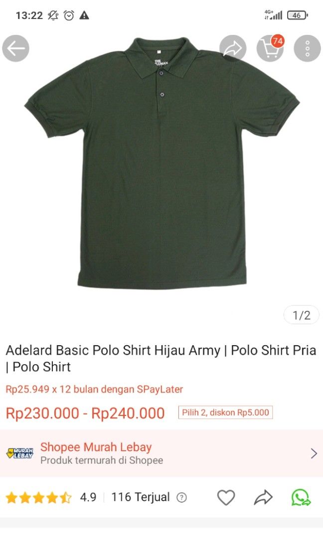 Polo Shirt Hijau Army Kaos Kerah, Fesyen Pria, Pakaian , Atasan di ... Polo Shirt Hijau Army Kaos Kerah, Fesyen Pria, Pakaian , Atasan di ...