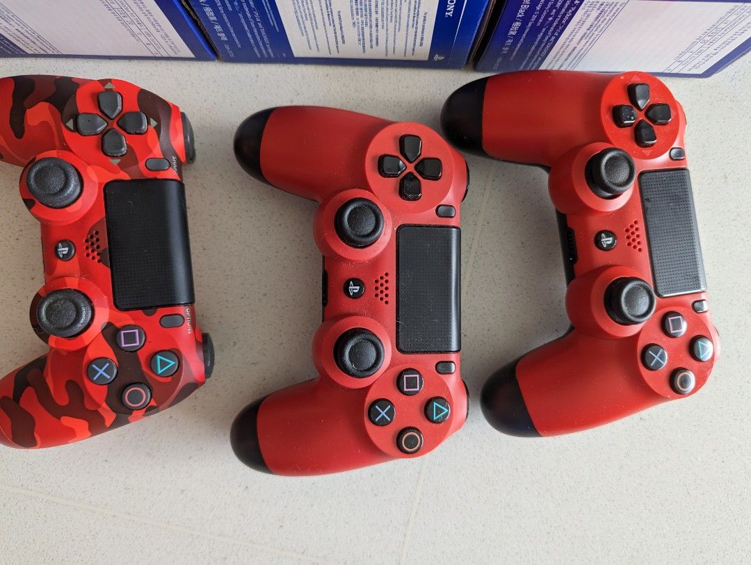 PS4 Controller boxed as new unused and red good controller, Video ...