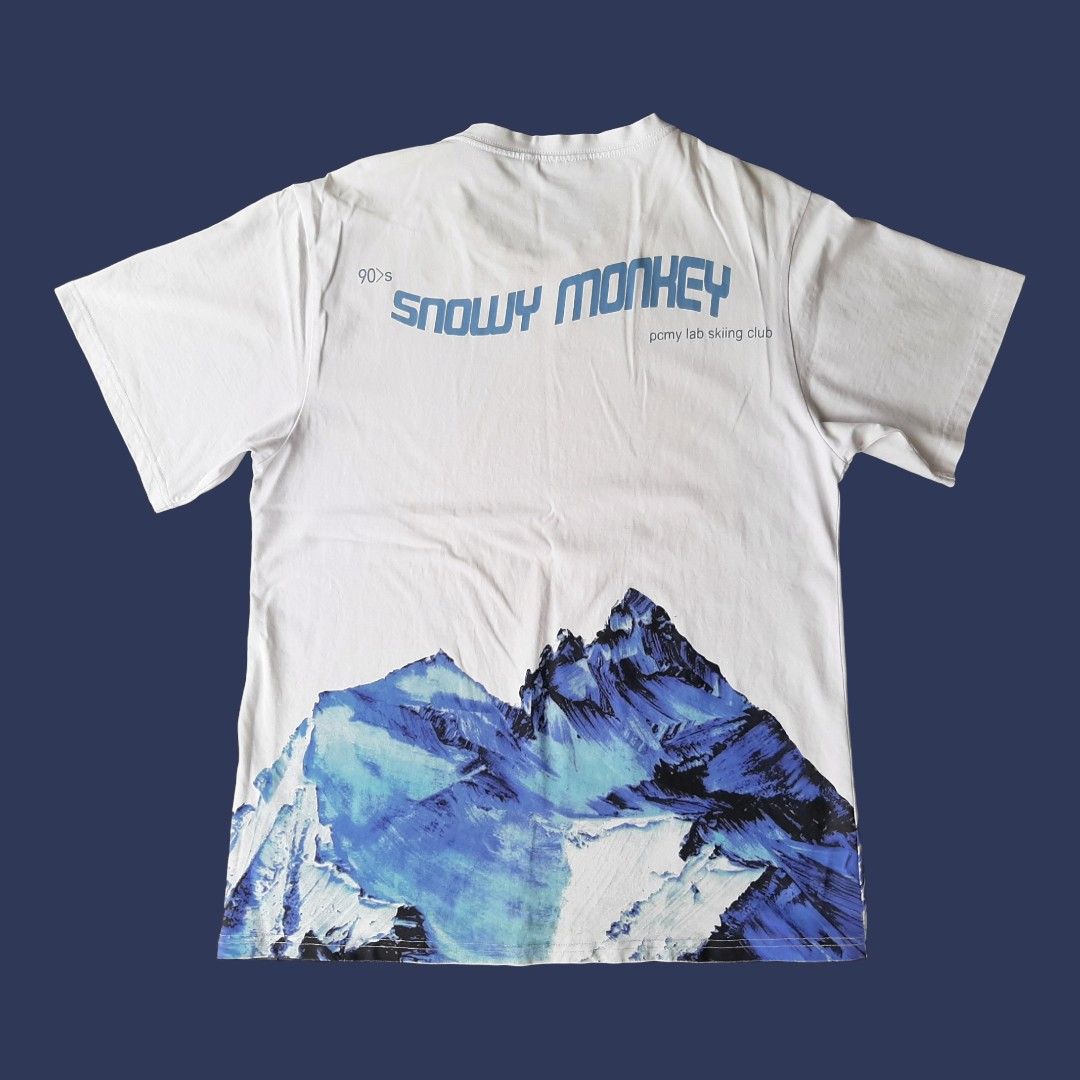 Psycho Monkey Lab Skiing Club White Shirt, Men's Fashion, Tops & Sets ...
