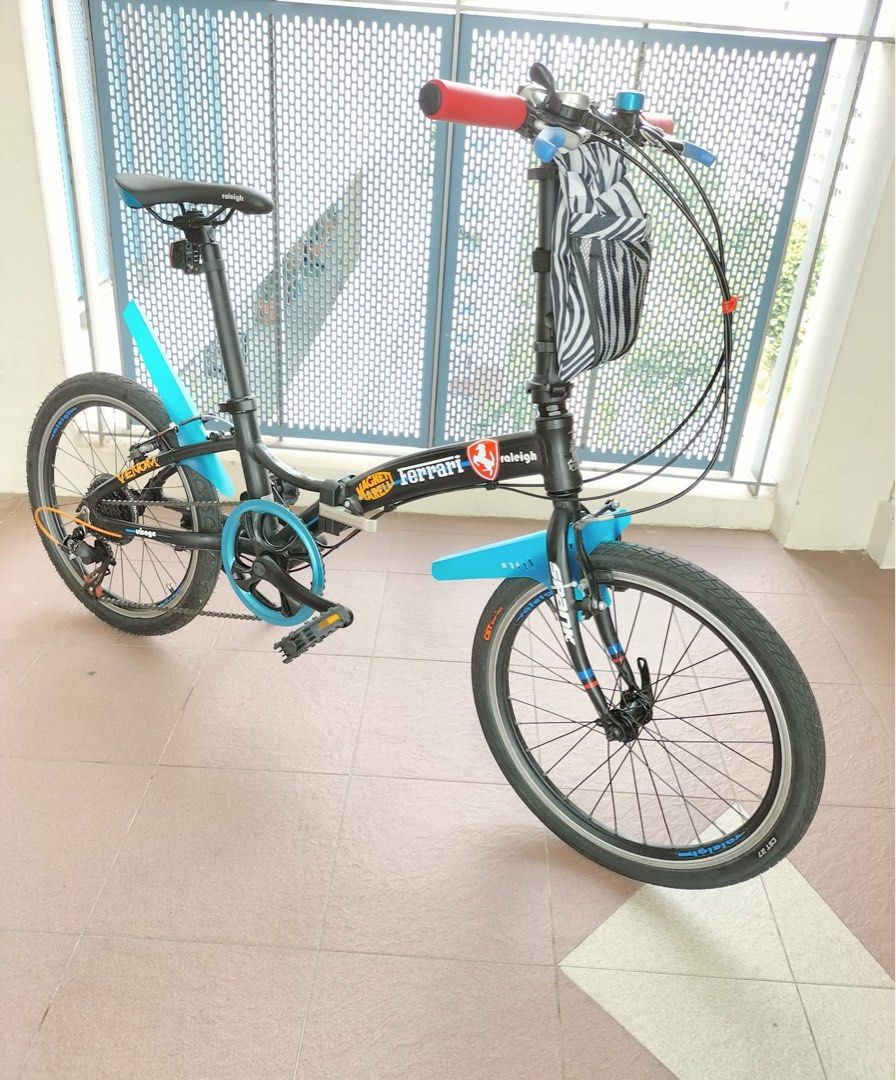 Raleigh Aluminum Frame "Ferrari" Racing Theme Foldable Bicycle 20" Bike ...