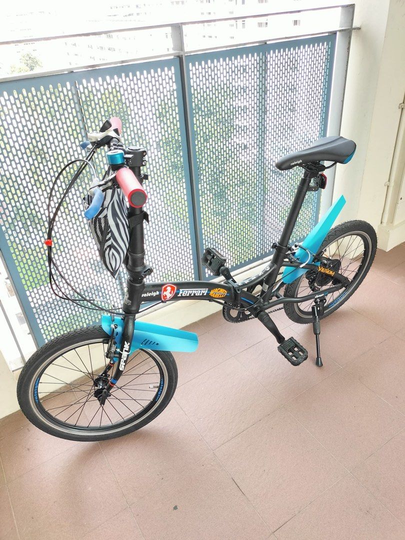 Raleigh Aluminum Frame "Ferrari" Racing Theme Foldable Bicycle 20" Bike ...