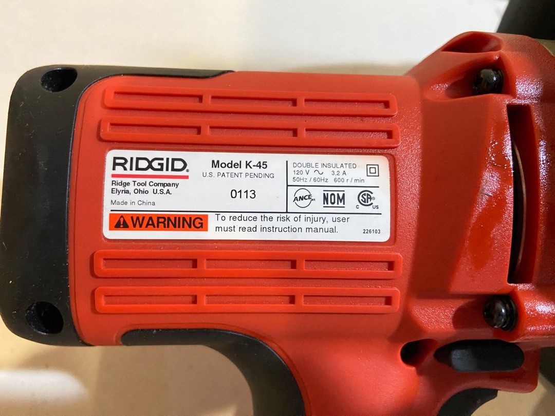 Ridgid K-45 Drain Sink Declogging Machine 120V on Carousell