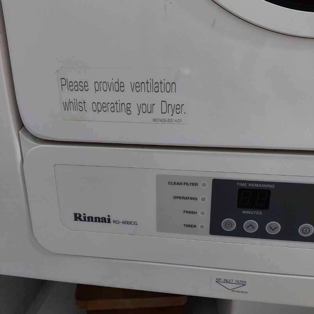 Rinnai RD-600CG gas dryer, TV & Home Appliances, Washing Machines and ...