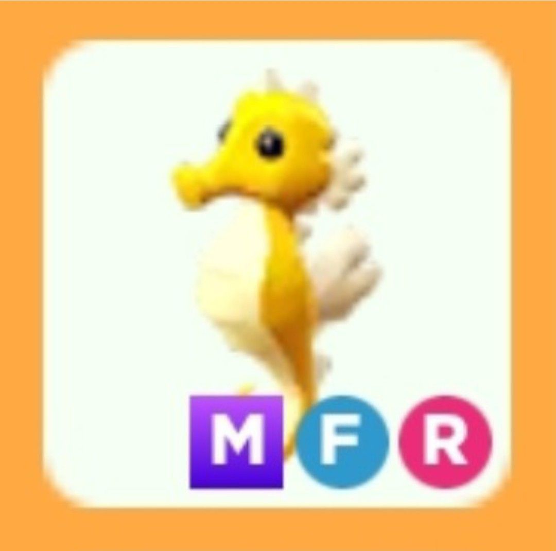 Roblox Adopt Me Mega Neon Fly Ride Sea Horse, Video Gaming, Gaming ...