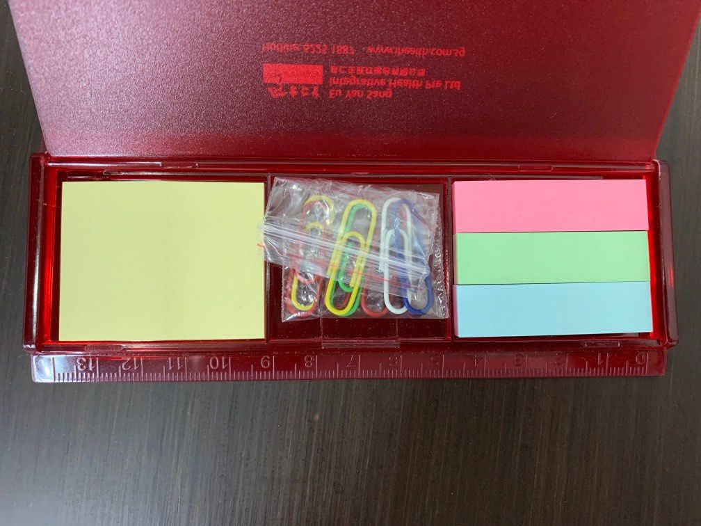 Ruler with post-its & paper clips, Hobbies & Toys, Stationery & Craft ...