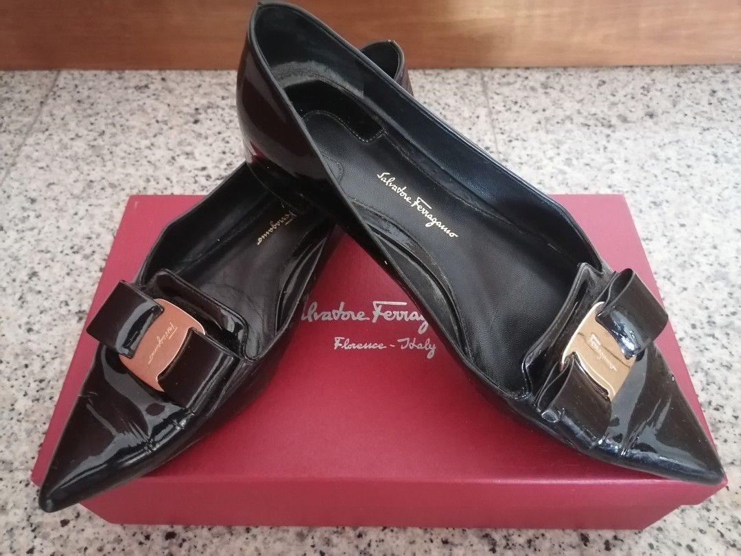 Salvatore Ferragamo Alice Patent Calf, Women's Fashion, Footwear, Heels ...