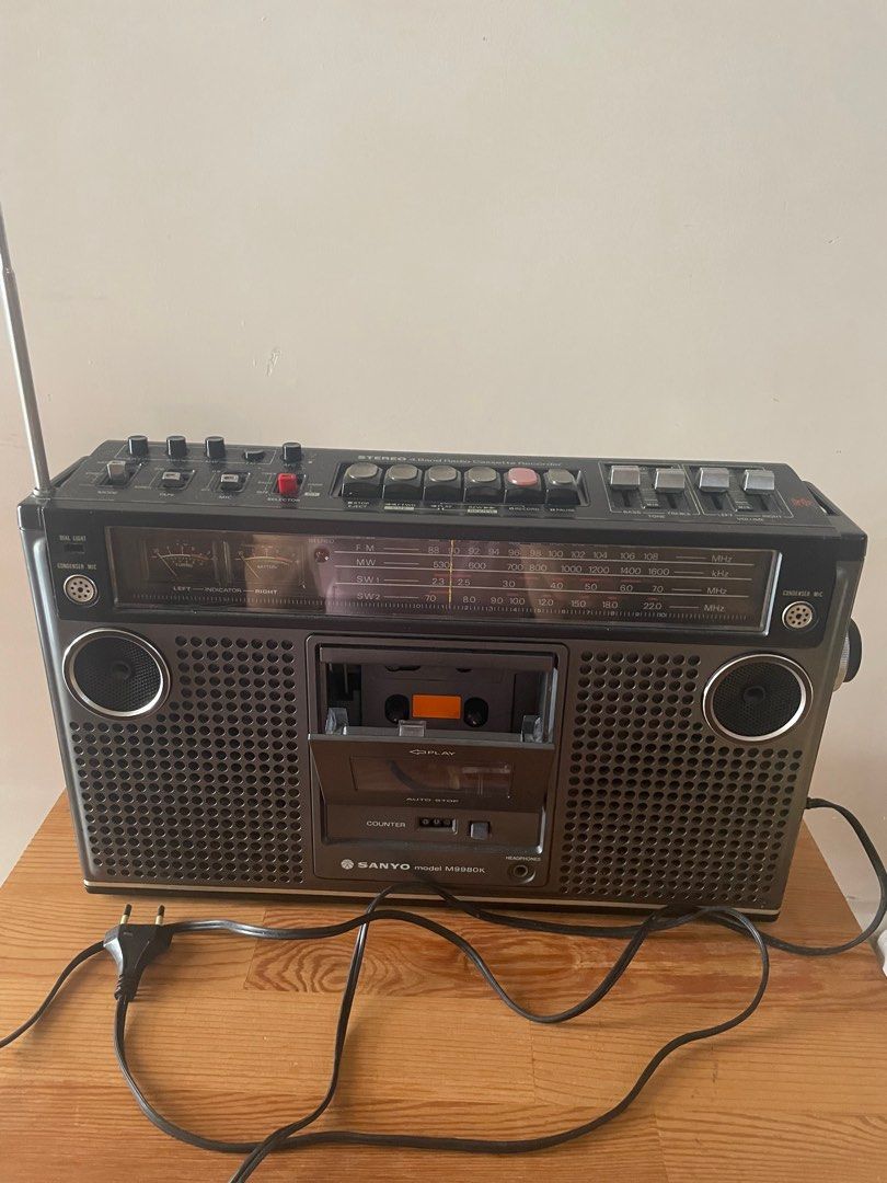 Sanyo radio cassette recorder model M9980K, Audio, Portable Audio Accessories on Carousell