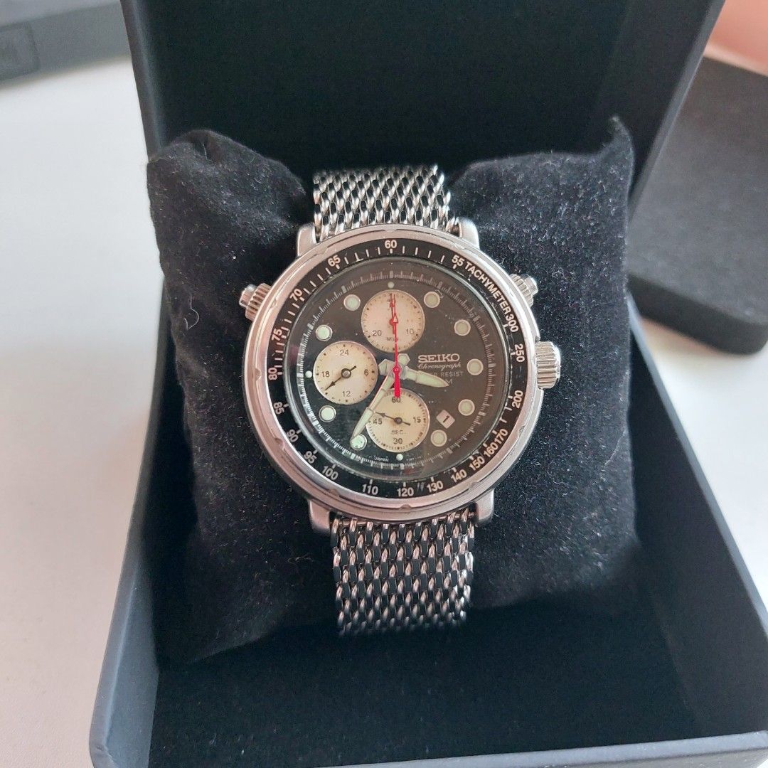 Seiko Italian Tuna Quartz Chronograph Reverse Panda, Men's Fashion ...