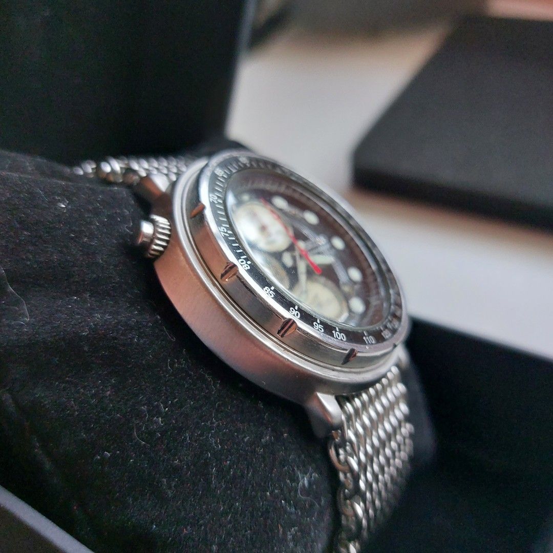 Seiko Italian Tuna Quartz Chronograph Reverse Panda, Men's Fashion ...