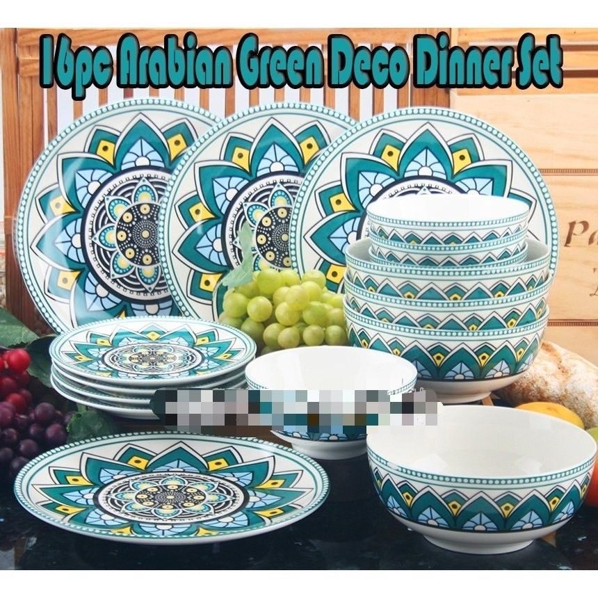 Set Pinggan Seramik 16pcs, Furniture & Home Living, Kitchenware ...