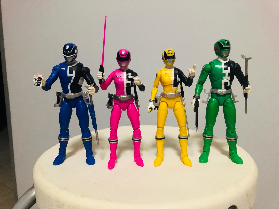 (SET) SPD Power Rangers Pink Blue Green Yellow Lightning Collection ...