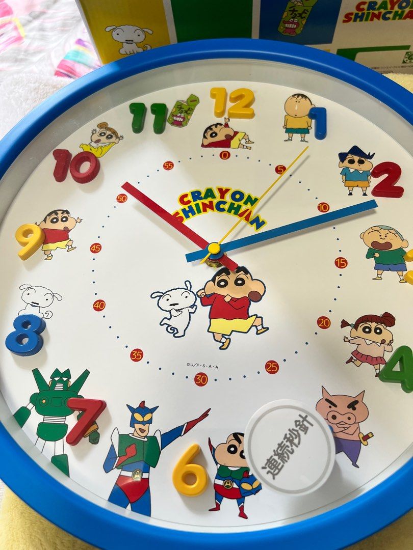 Shin Chan Clock with plushy, Furniture & Home Living, Home Decor ...