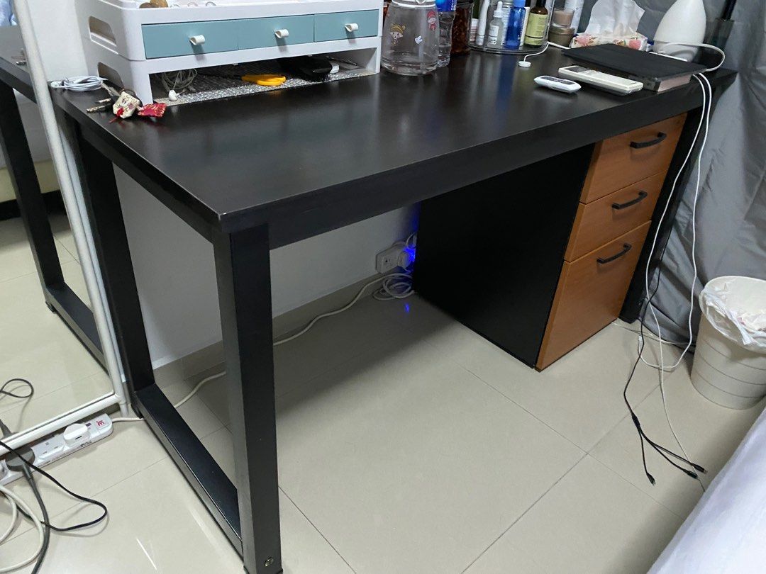 Study Table with Metal Leg, Furniture & Home Living, Furniture, Tables ...