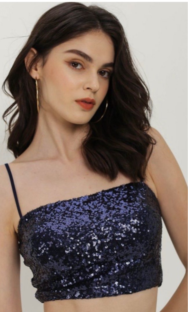 SuperGurl Space Sequinned Bralet Midnight Blue, Women's Fashion, Tops ...