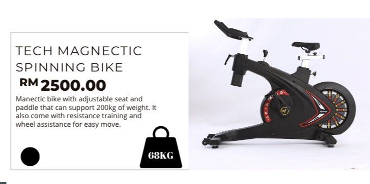 Tech magnetic spinning bike, Sports Equipment, Exercise & Fitness ...