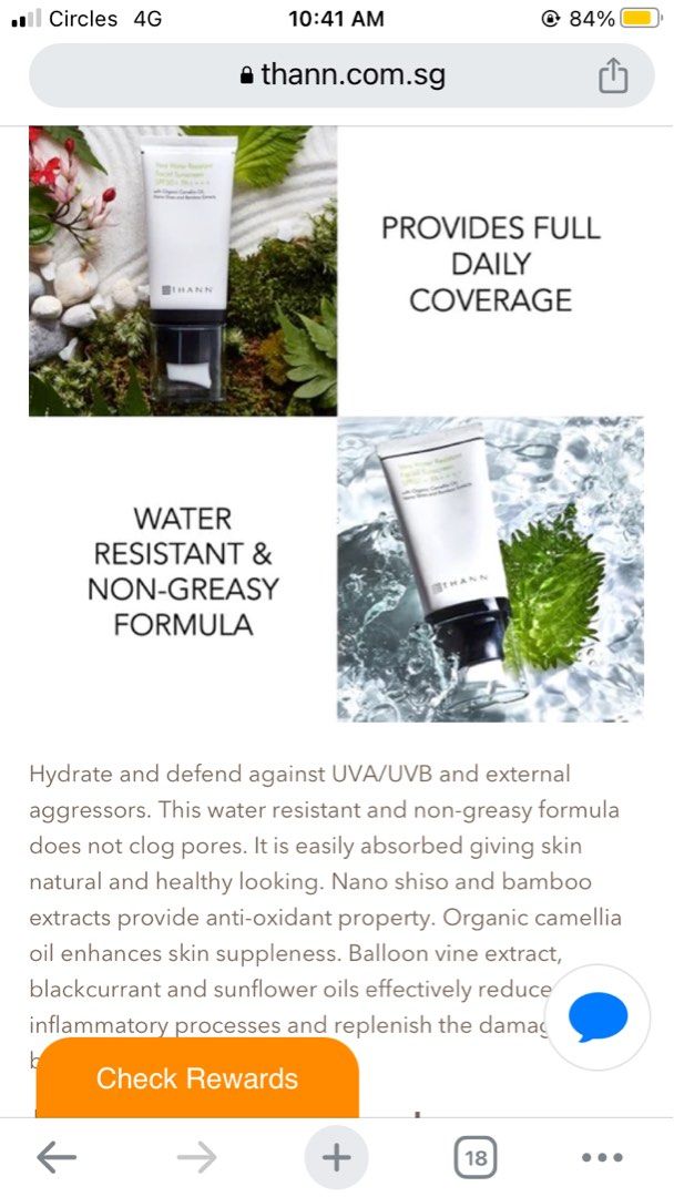 Thann very water resistant sunscreen spf50 40g, Beauty & Personal Care, Face, Face Care on Carousell