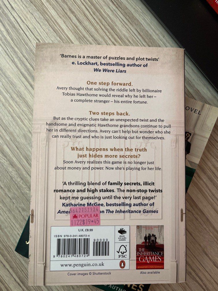 The Inheritance Games Series The Inheritance Games The Hawthorne Legacy The Final Gambit