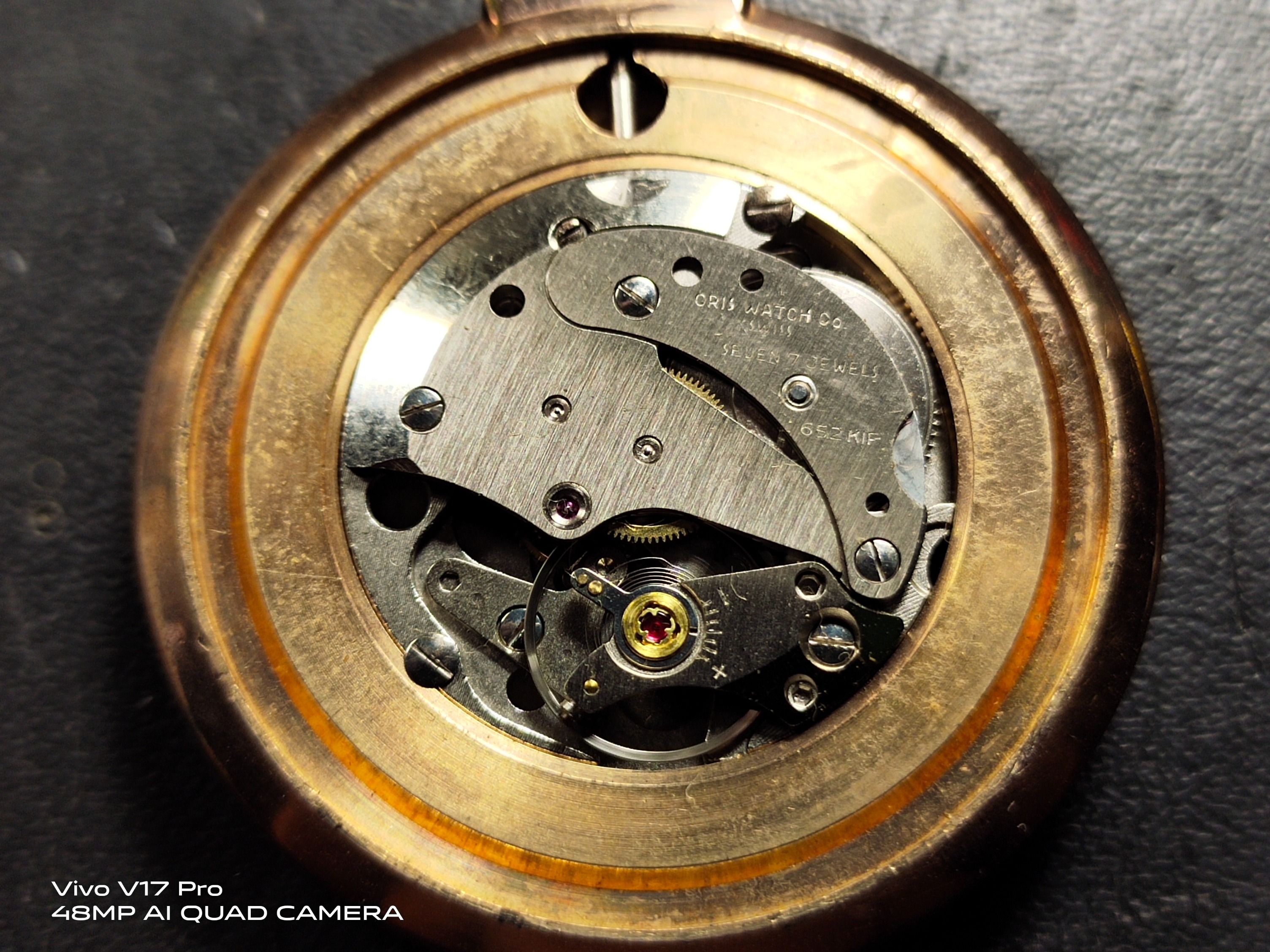 Vtg Oris Plaque G 10 Microns Mechanical Hand-Winding Pocket Watch ...