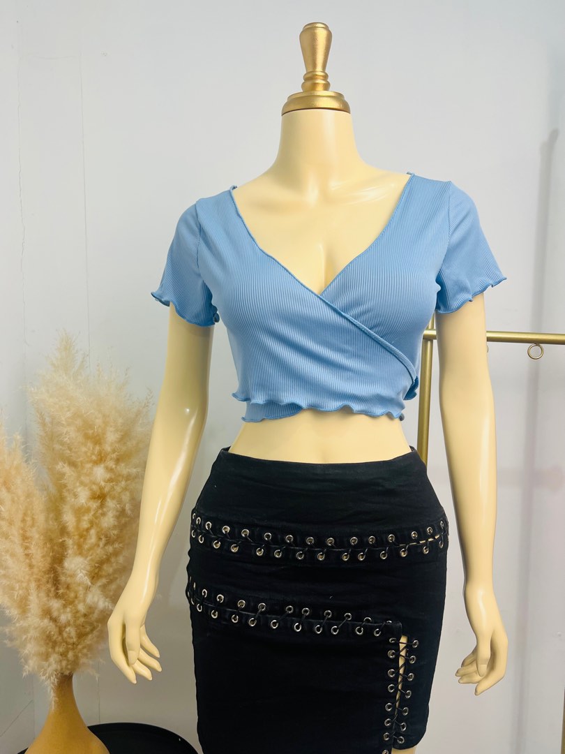 Wrap around self tie blouse on Carousell