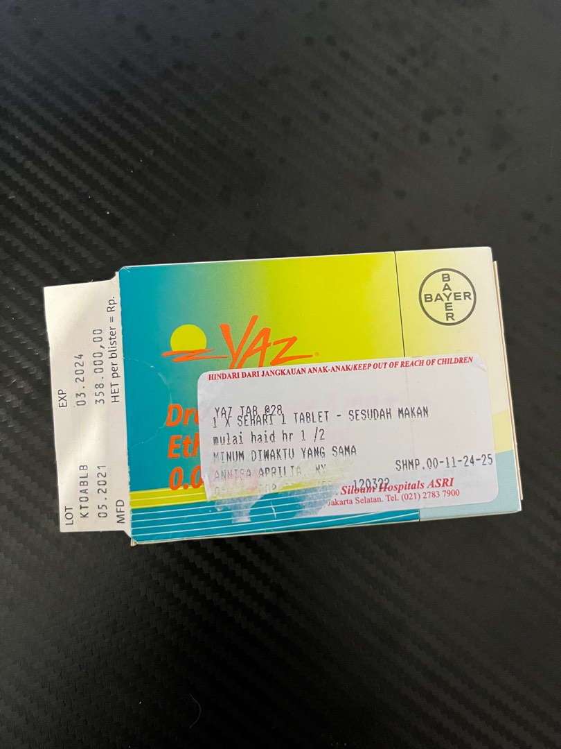 Yaz Pil KB 28 tablet, Kesehatan & Kecantikan, Kulit, Sabun & Tubuh di ...