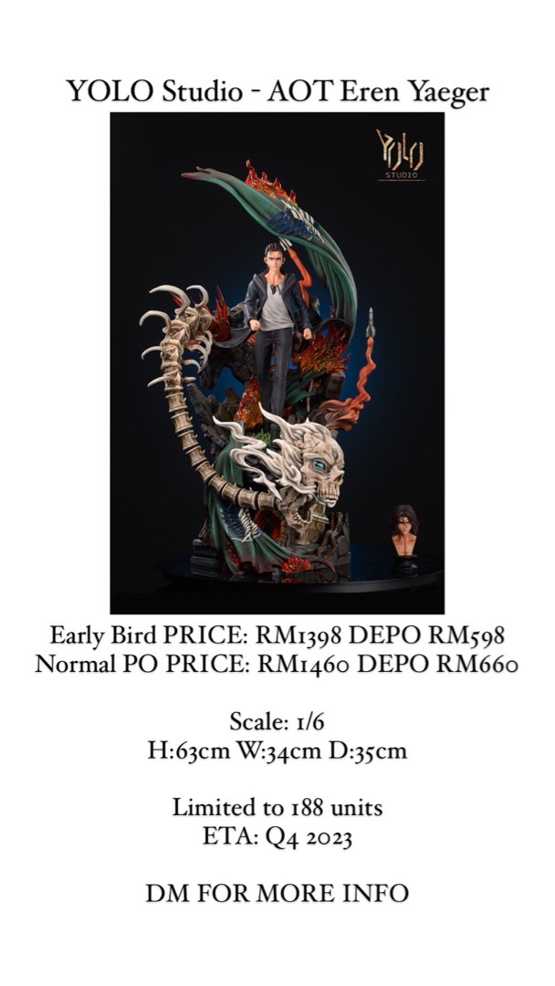 YOLO Studio - AOT Eren Yaeger, Hobbies & Toys, Toys & Games on Carousell