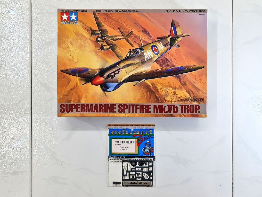 1/48 #61035 Tamiya British Royal Air Force Fighter Supermarine Spitfire Mk Vb Trop c/w #FE256 ...