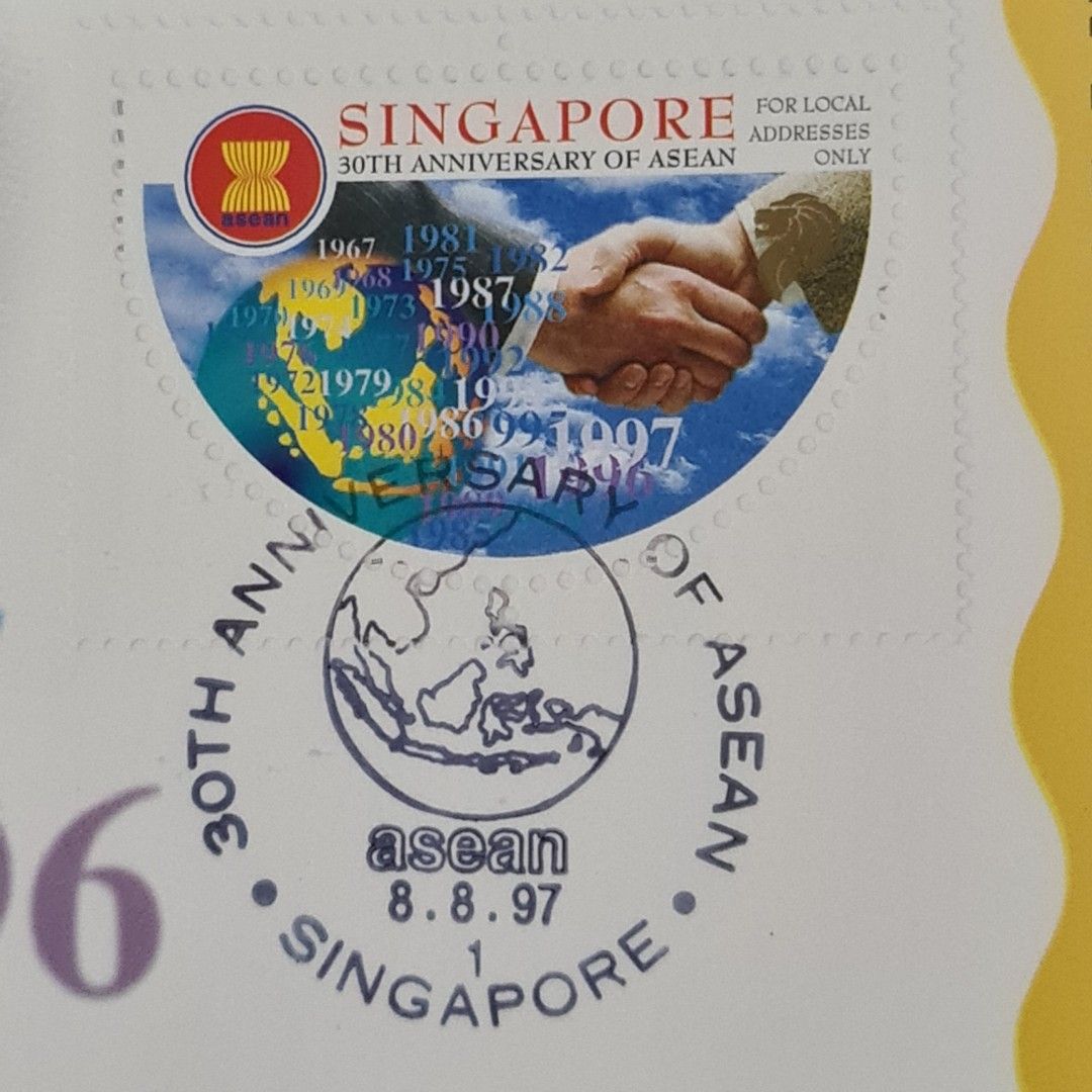 Singapore 1993 ASEAN 30th Anniversary Maxicards affixed Completed set ...