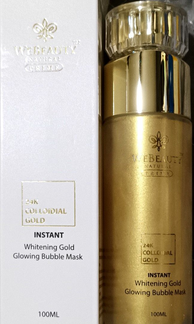 24K COLLOIDAL GOLD WHITENING GOLD GLOWING BUBBLE MASK, Beauty ...